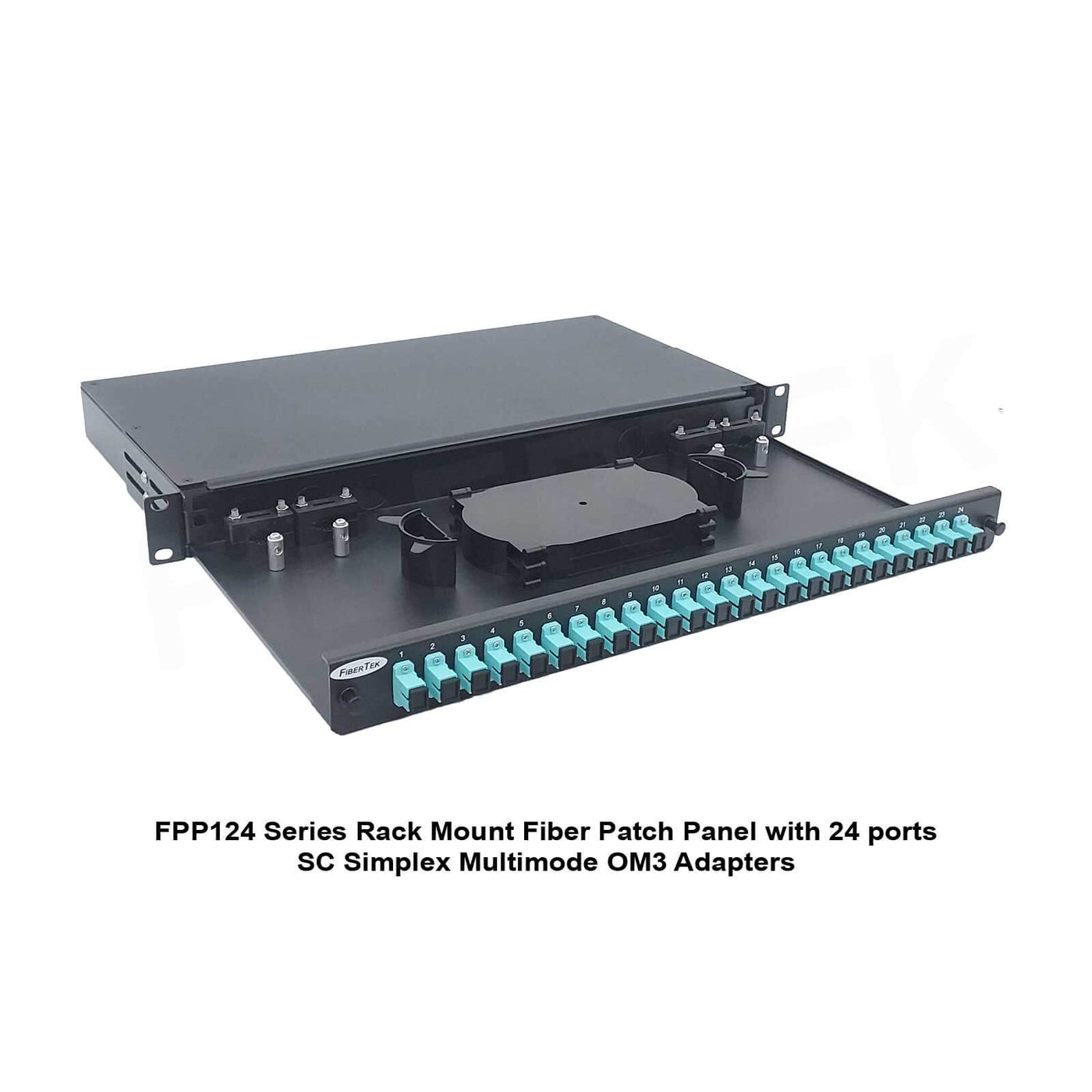 FPP124 Series 1U SC Simplex Fiber Optic Patch Panel — FiberTek Fiber Shop