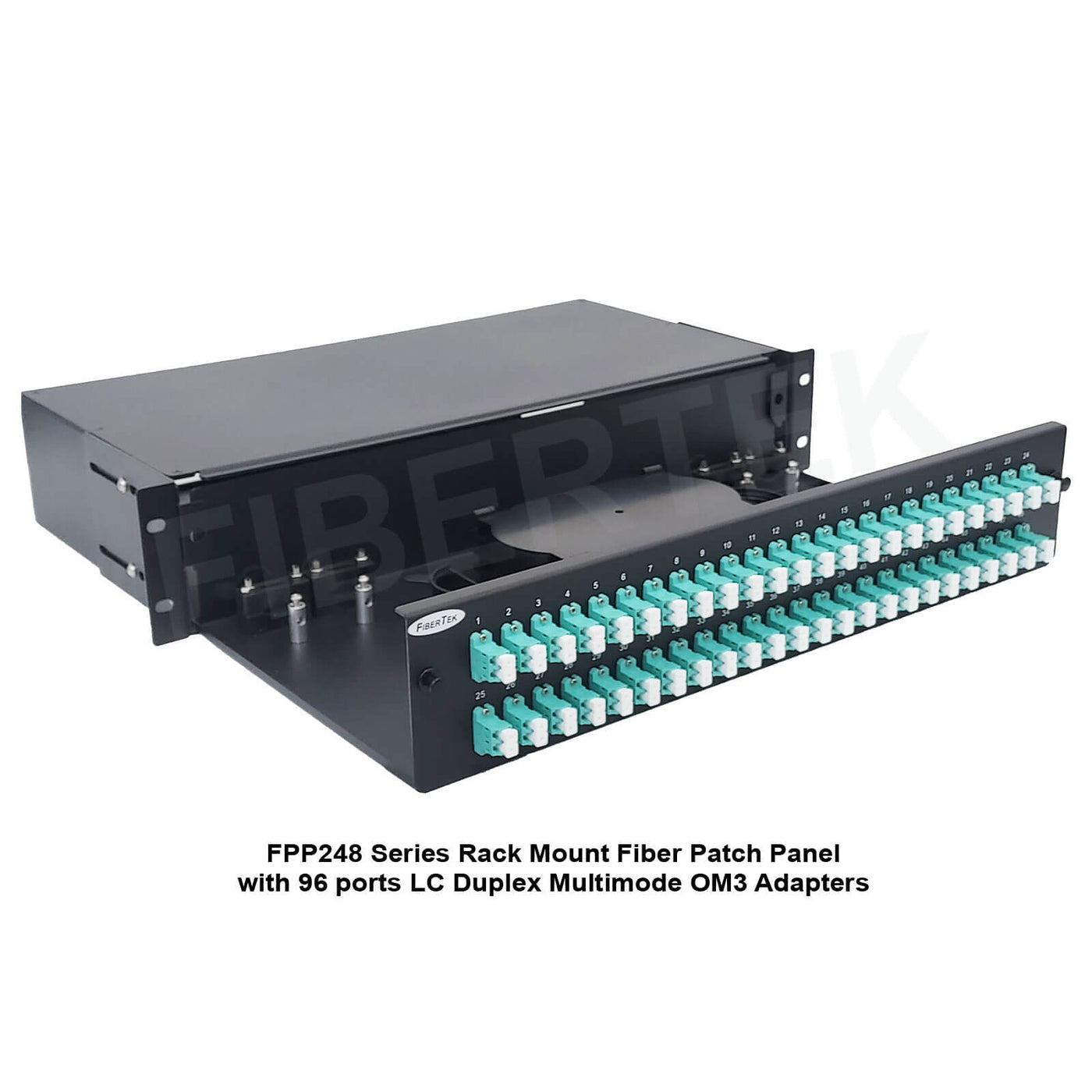 FPP248 Series 2U LC Duplex Fiber Optic Patch Panel — FiberTek Fiber Shop
