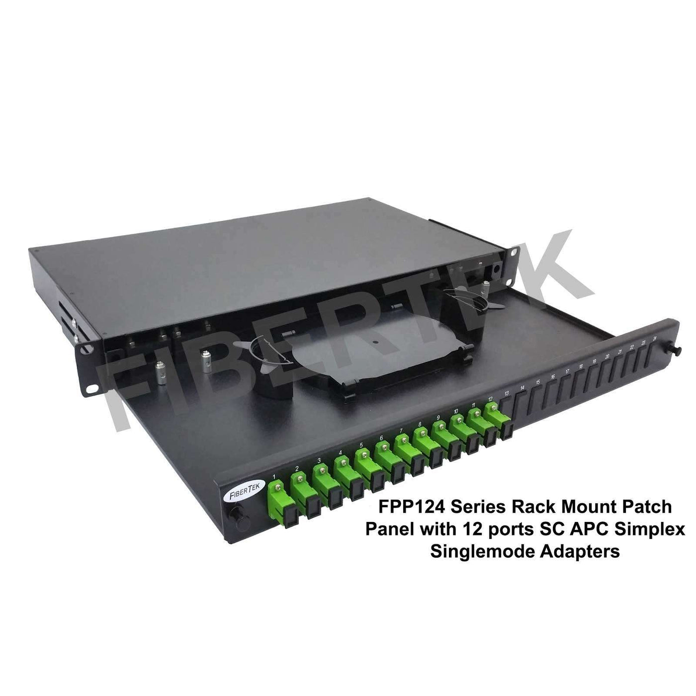 FPP124 Series 1U SC Simplex Fiber Optic Patch Panel — FiberTek Fiber Shop